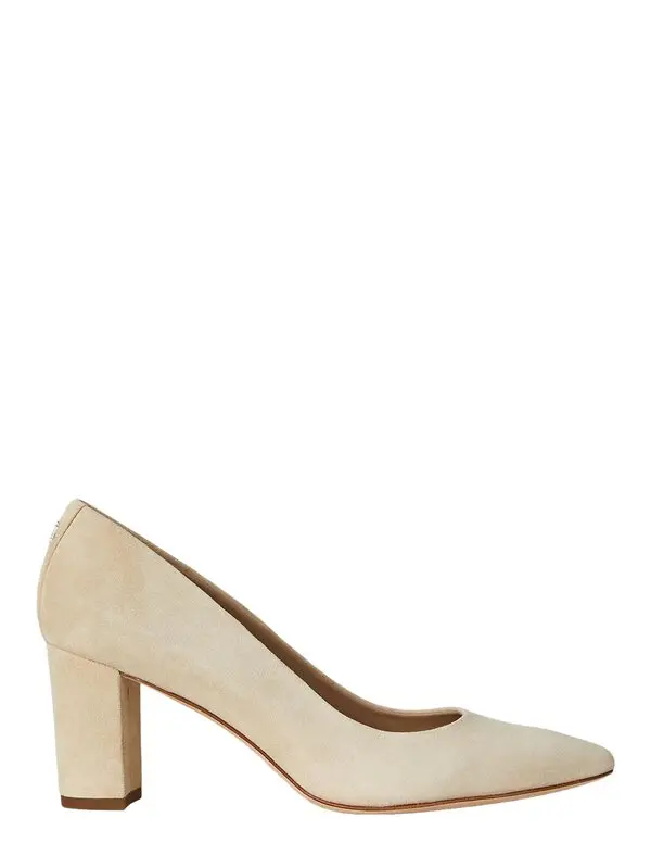 Ralph Lauren Lanette Suede Block-heel Pump - Sand Dune