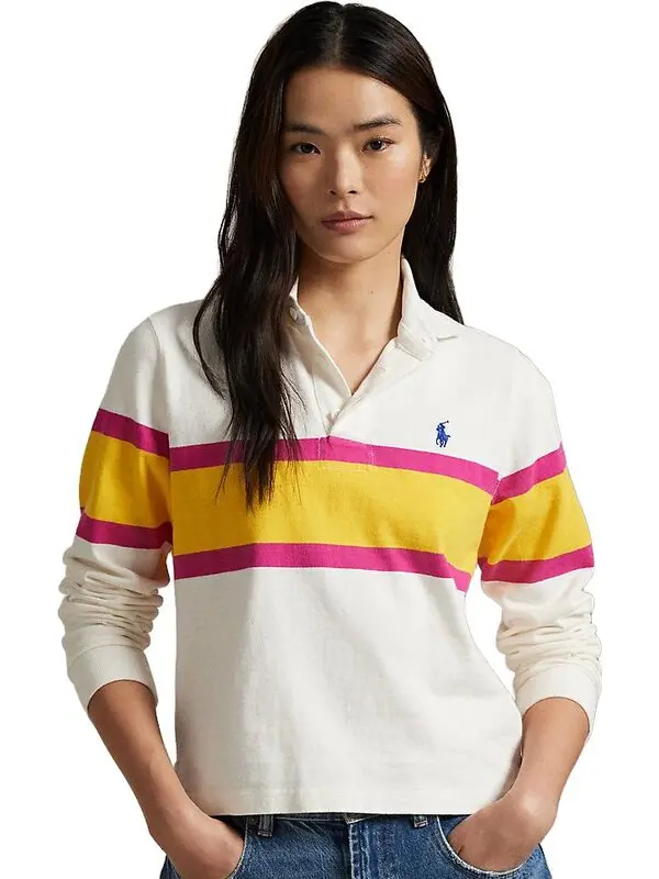 Ralph Lauren Cotton Jersey Rugby Shirt - Deckwash White