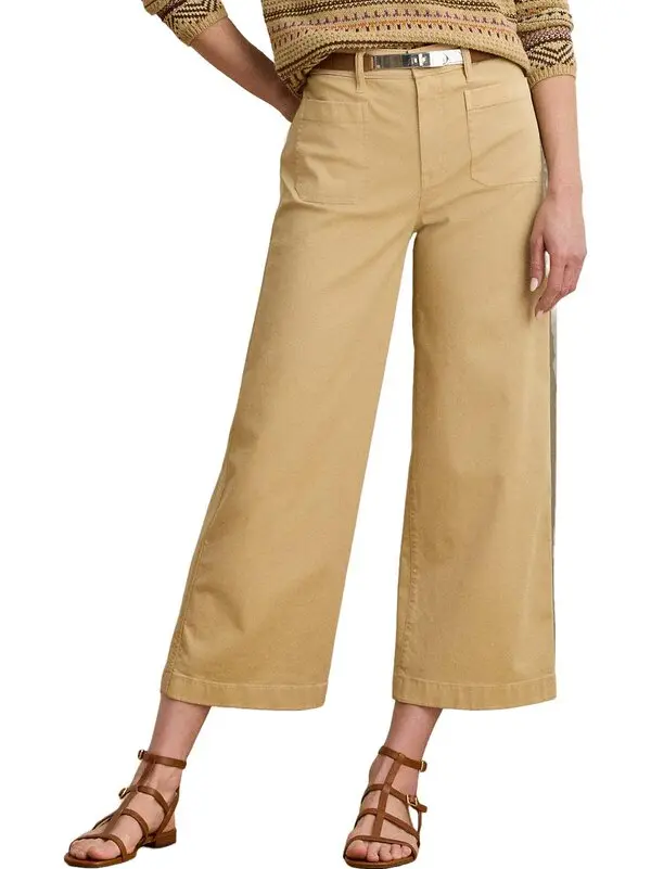 Ralph Lauren Stretch Chino Wide-leg Cropped Pants - Birch Tan