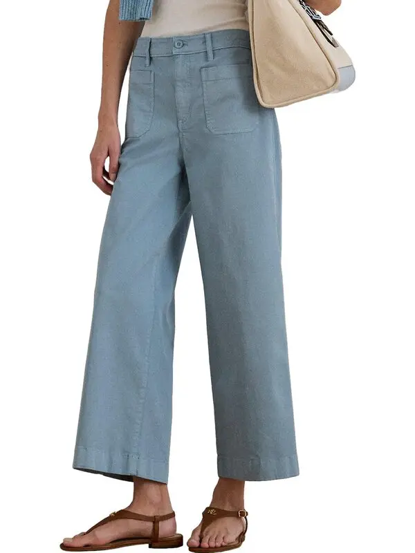 Ralph Lauren Stretch Chino Wide-leg Cropped Pants - Blue Note