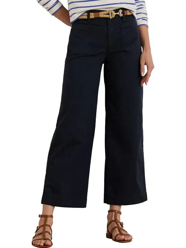 Ralph Lauren Stretch Chino Wide-leg Cropped Pants - Lauren Navy