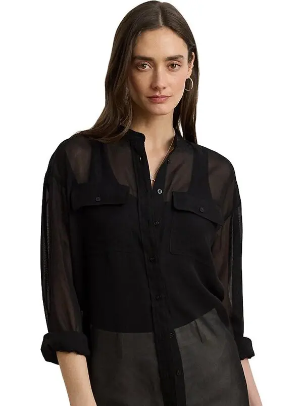 Ralph Lauren Shadow-stripe Dobby Shirt - Black