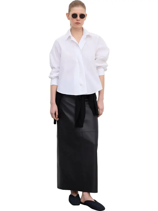 HOUSE OF DAGMAR Cropped Cotton Shirt - White