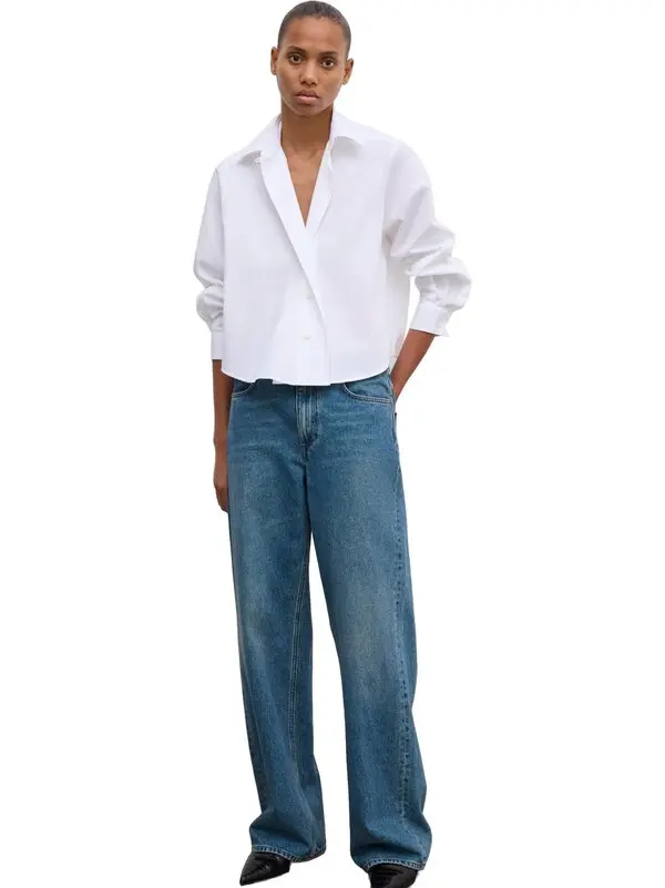 HOUSE OF DAGMAR Cropped Cotton Shirt - White