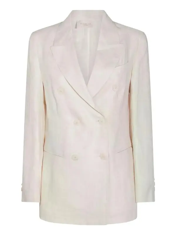 Montedoro Linen Double-breasted Blazer - Neutrals