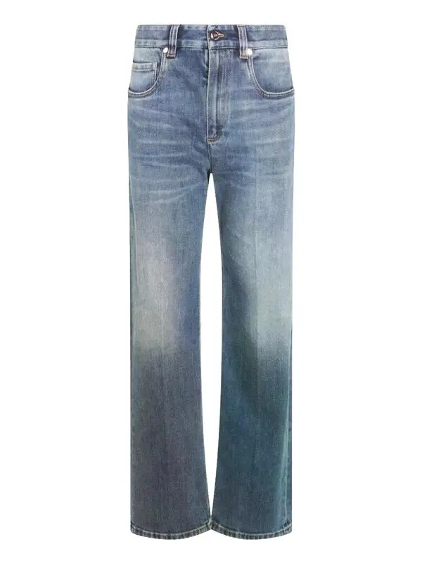 Brunello Cucinelli Pressed-crease Jeans - Blue