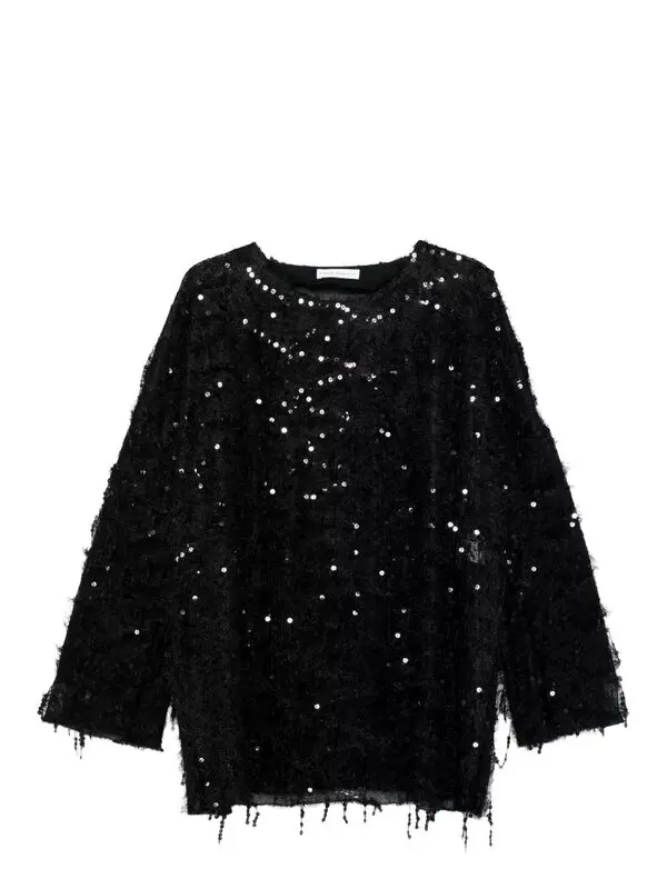 NICCOLO PASQUALETTI Sequin-embellished Top - Black