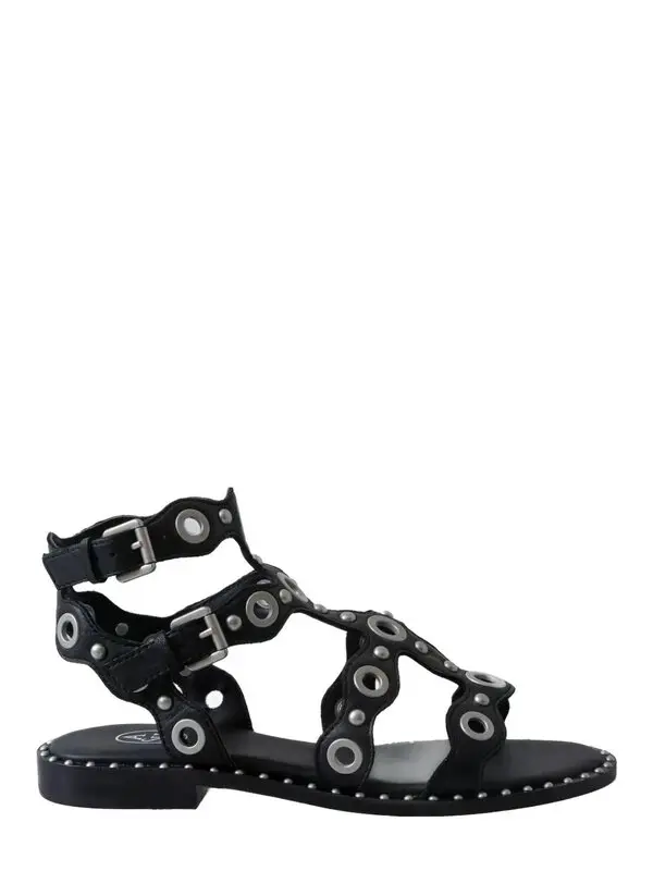 Ash Leather Sandals - Black
