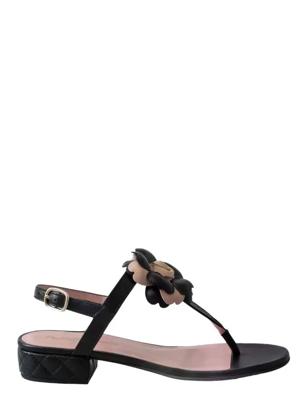 Pretty Ballerinas Leather Slingback Sandals - Black