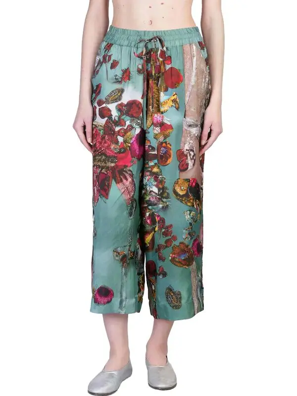 YAVI Graphic-print Trousers - Green