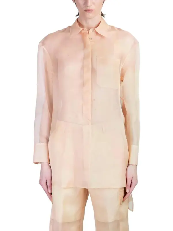 DEL CORE Silk Button-down Shirt - Pink