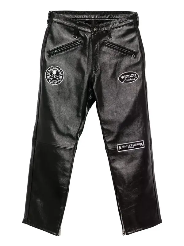 MASTERMIND WORLD Logo-patch Trousers - Black