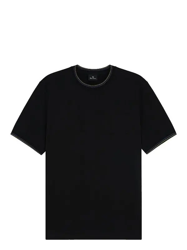 Paul Smith Regular Fit Striped Trim Tee - Black
