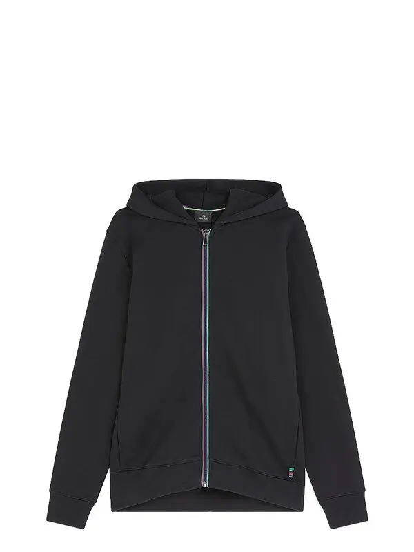 Paul Smith Regular Fit Striped Zip Hoodie - Black