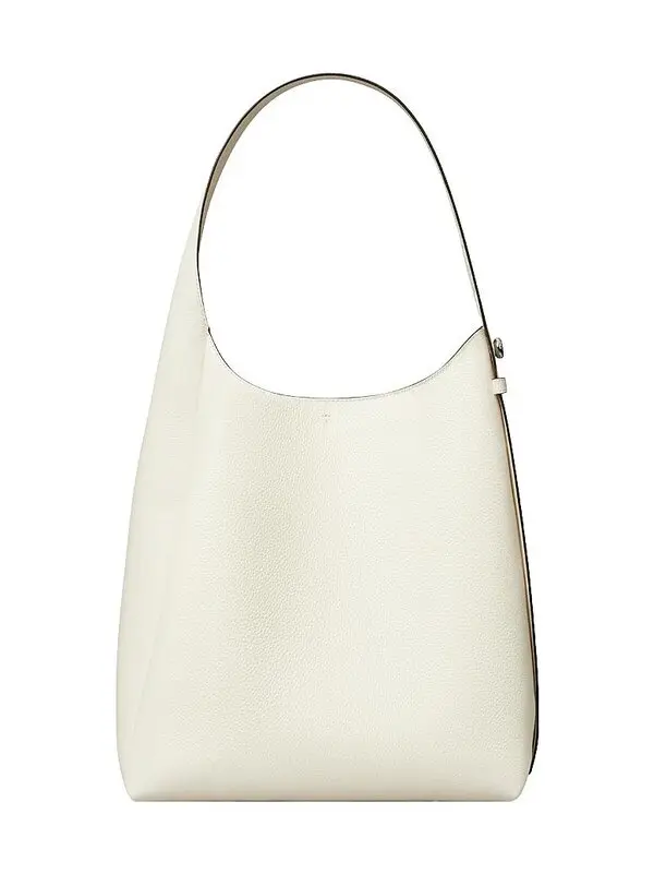 Tory Burch Romy Leather Hobo Bag - Light Cream Leather