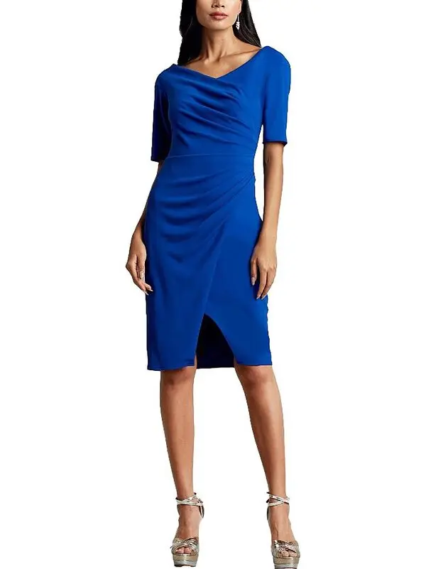 Tadashi Shoji Adi Textured Crepe Dress - Open Blue