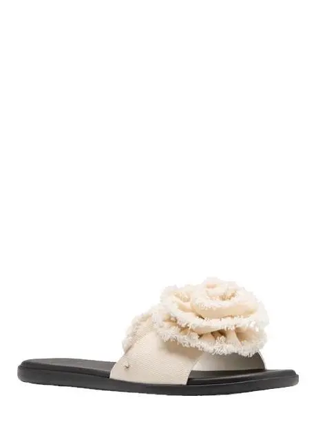 Kate Spade New York Flourish Slide Sandal - Cream/ Black.