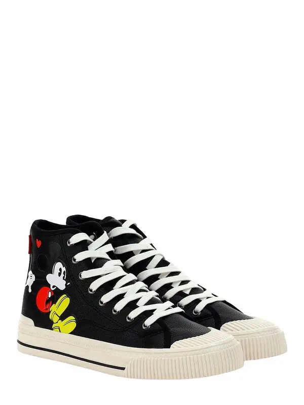 MASTER OF ARTS Mickey Print High Top Sneakers - Black