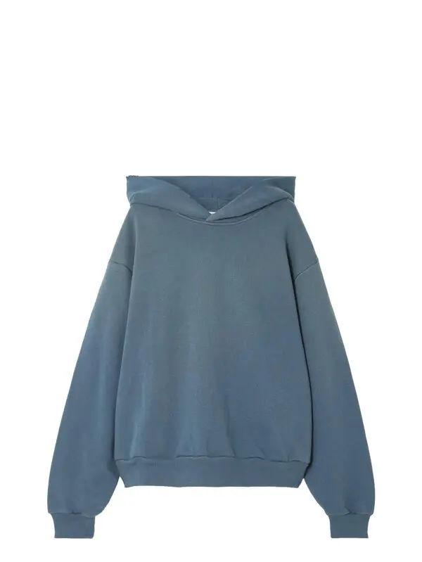 Acne Studios Printed Organic Cotton-blend Jersey Hoodie - Blue