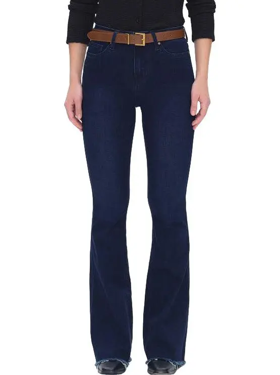 BAYEAS High-waist Flare Jeans - Dark Blue