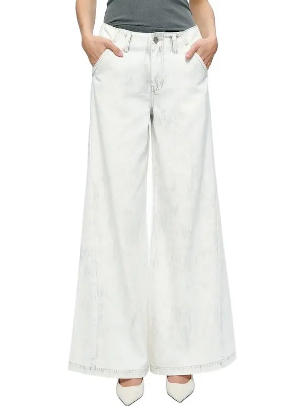 BAYEAS Jeremy Wide Leg Jeans - Ivory