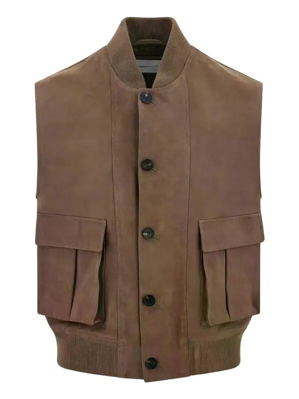 FERRAGAMO Leather Gilet - Brown