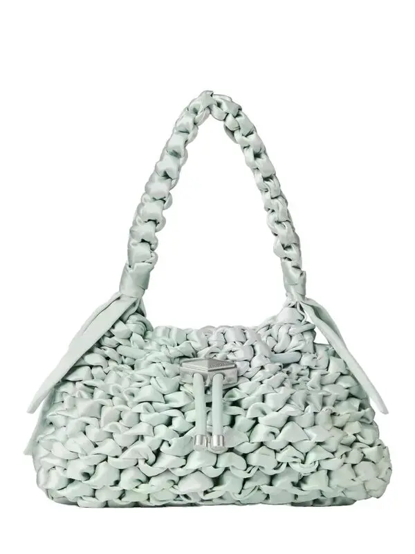 JIMMY CHOO Small Cinch Leather Shoulder Bag - Green