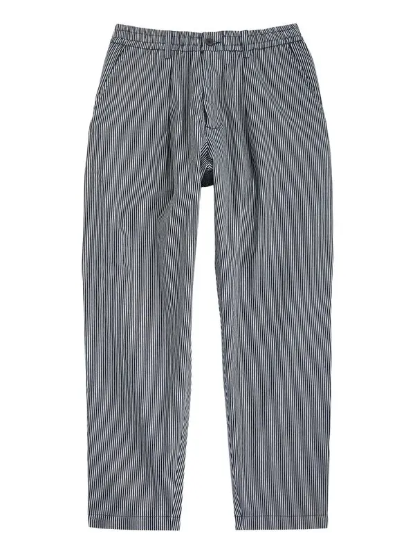 Universal Works Pleated Striped Cotton-twill Trousers - Grey