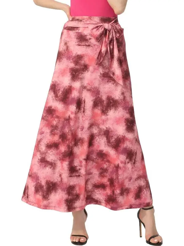KIMI + KAI Printed Maxi Skirt With Belt - Rose