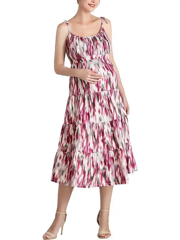 KIMI + KAI Adia Ruffle Maternity Jersey Sundress - Multicolored