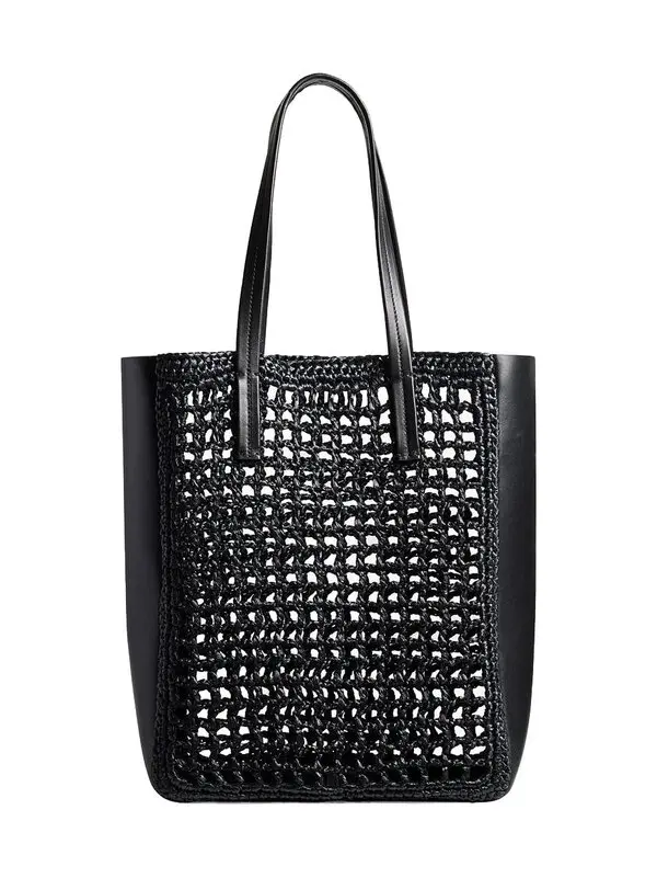 Khaite Small Zoe Raffia Tote - Black 200