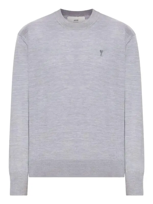 Ami Embroidered Logo Sweater - Gris