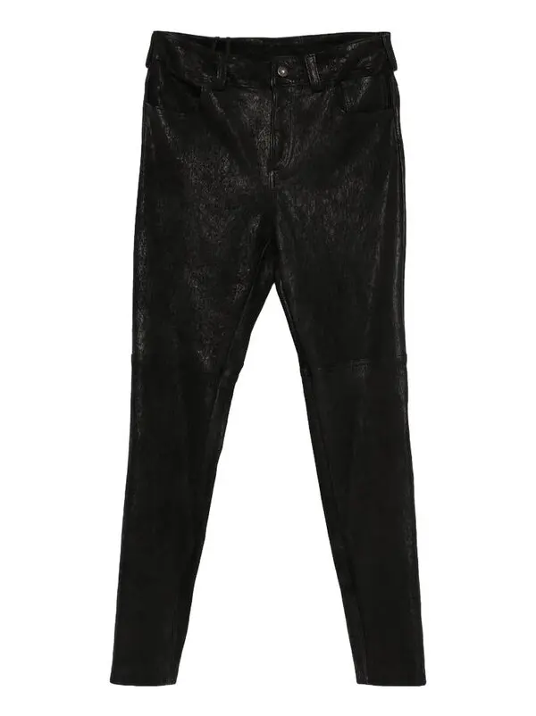 SALVATORE SANTORO Paneled Sheepskin Trousers - Black