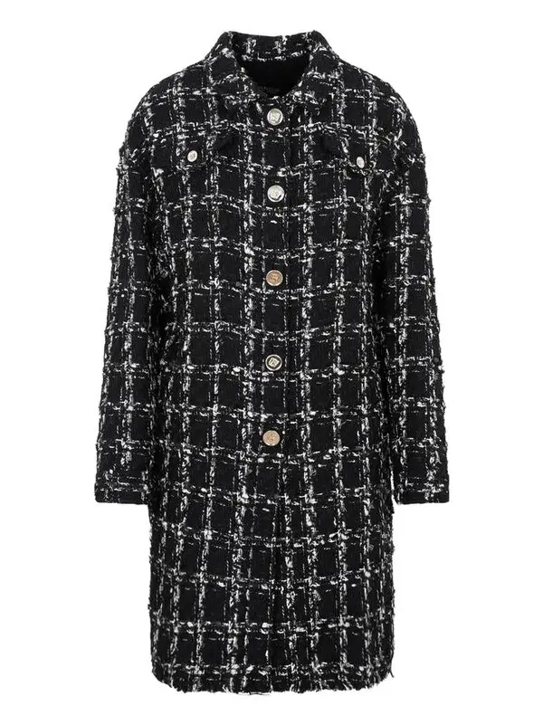 Giambattista Valli Checked Bouclé Coat - Black