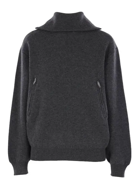 Balenciaga Wool-blend Knit Sweater - Dark Heather Grey