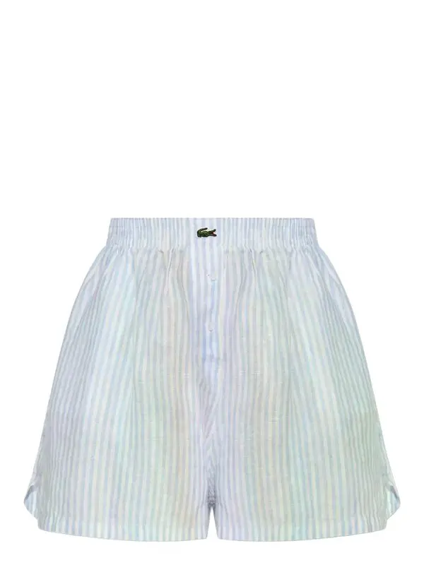 Lacoste Linen Striped Shorts - Blue
