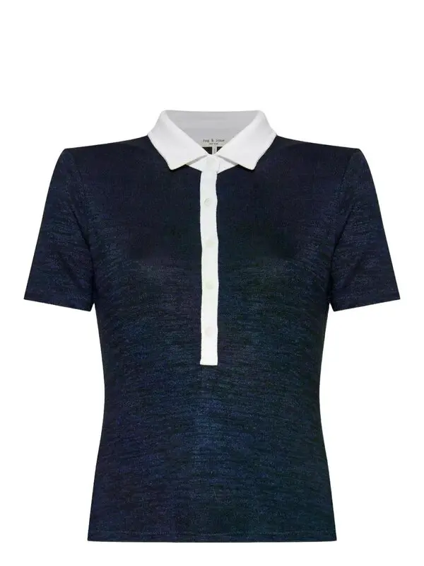 Rag & Bone Two-tone Polo Top - Blue