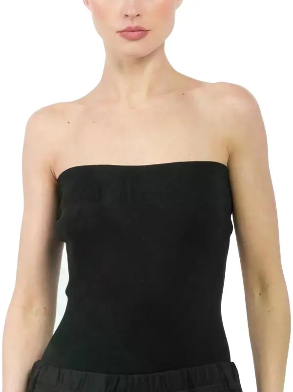 AYA MUSE Ribbed Strapless Top - Black