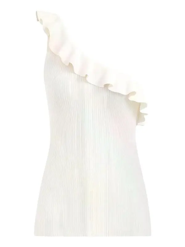 Zimmermann Ruffle One-shoulder Top - White