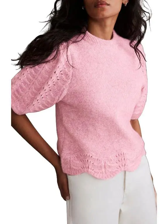 Mint Velvet Stitch Sleeve Knit Top - Pink