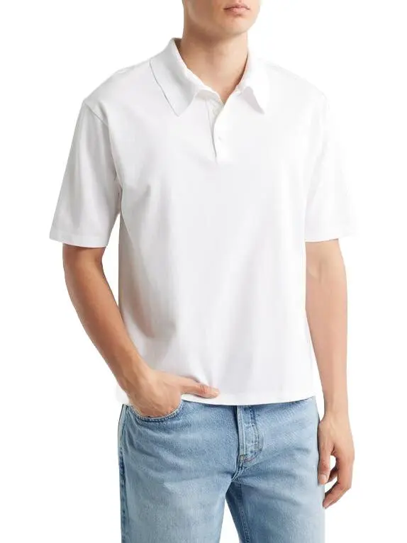 FRAME Cotton Pique Polo - White