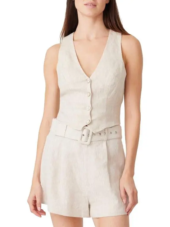 Habitual Linen Blend Vest - Oatmeal
