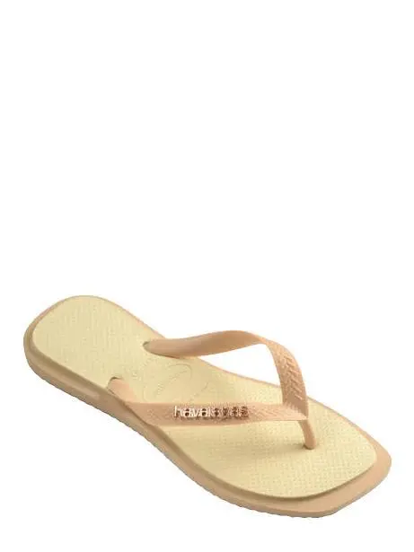 Havaianas Fusion Square Logo Flip Flop - Golden