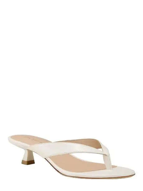 STUART WEITZMAN Rio Kitten Heel Sandal - Cream