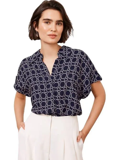 Mint Velvet Printed Resort Shirt - Navy