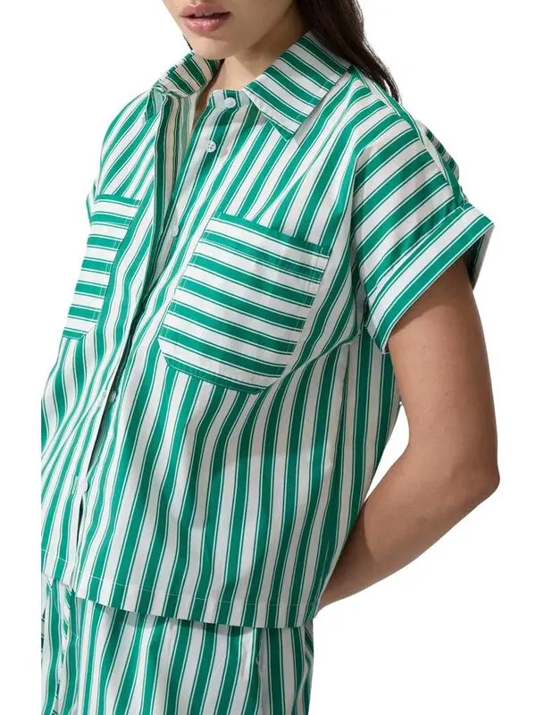 Deluc Nola Stripe Boxy Shirt - Striped Green