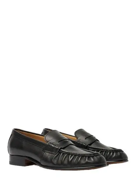 SCAROSSO Mar Penny Loafers - Black - Calf