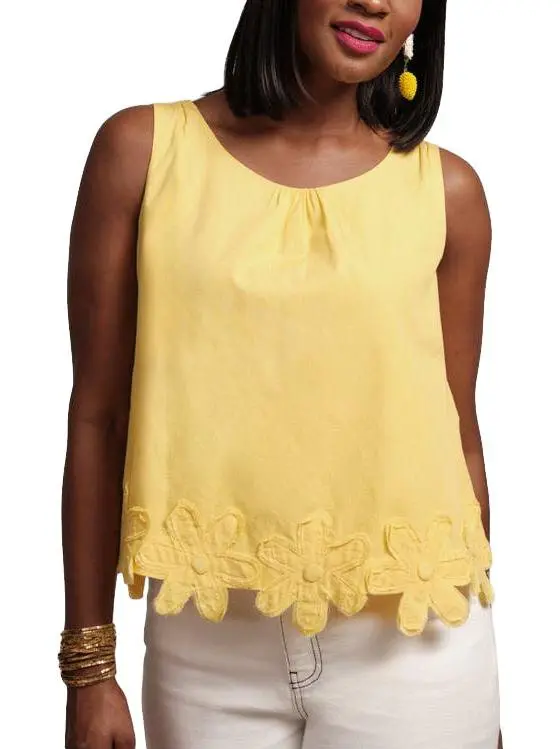 FRANCES VALENTINE Zennia Flower Hem Tank - Yellow