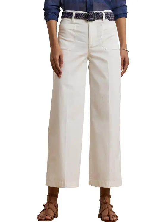 Ralph Lauren Stretch Cotton Twill Crop Pants - White