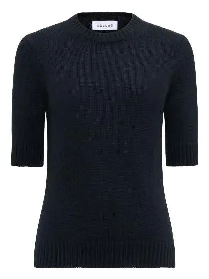 CALLAS MILANO Portia Crewneck Cashmere Sweater - Black